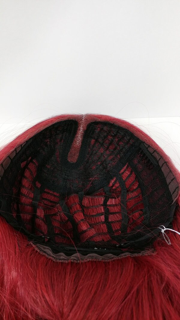 Long 35 Inch Ruby Red Lace Front Middle Part Heat Resistant | Etsy