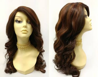 Long 21 Inch Lace Front Dark Brown Wavy Wig With Premium Heat - Etsy