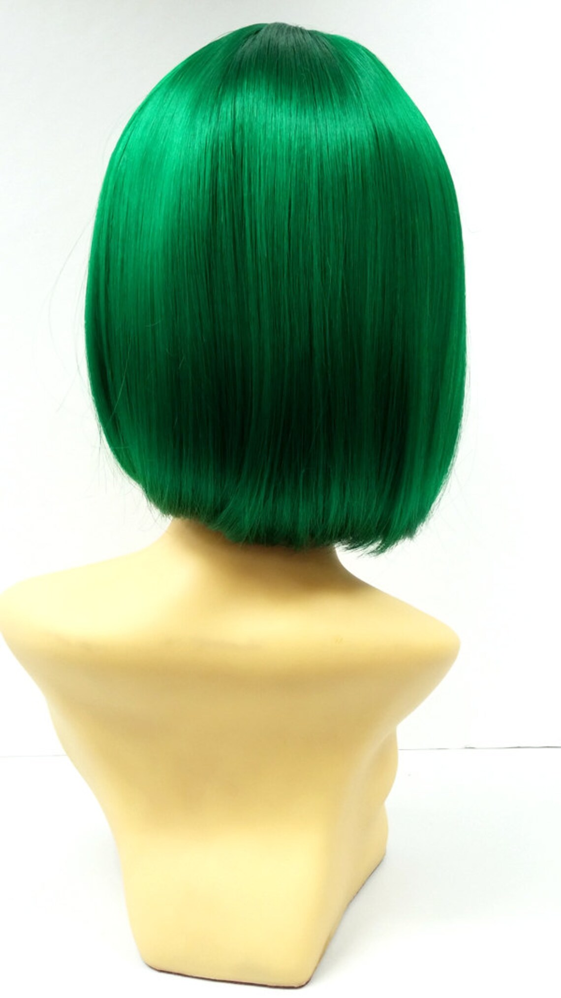 Green Short Bob Wig Straight With Bangs. Page Boy Wig. - Etsy