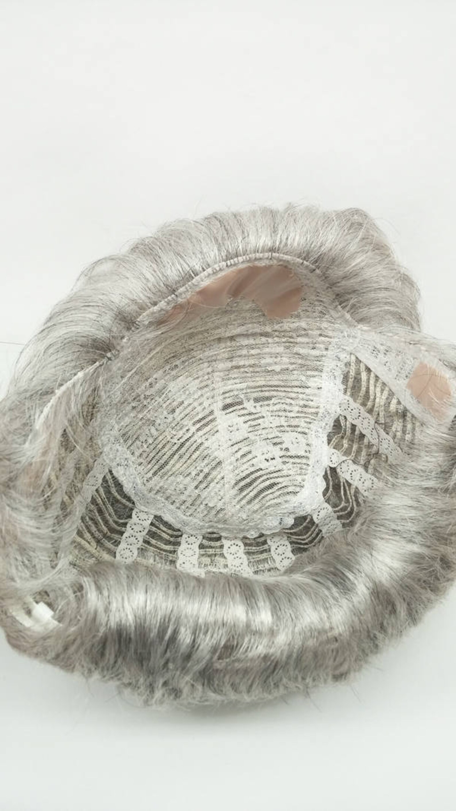 Men's Silver Gray With Off-black Brushed Back Style Wig. Short ...