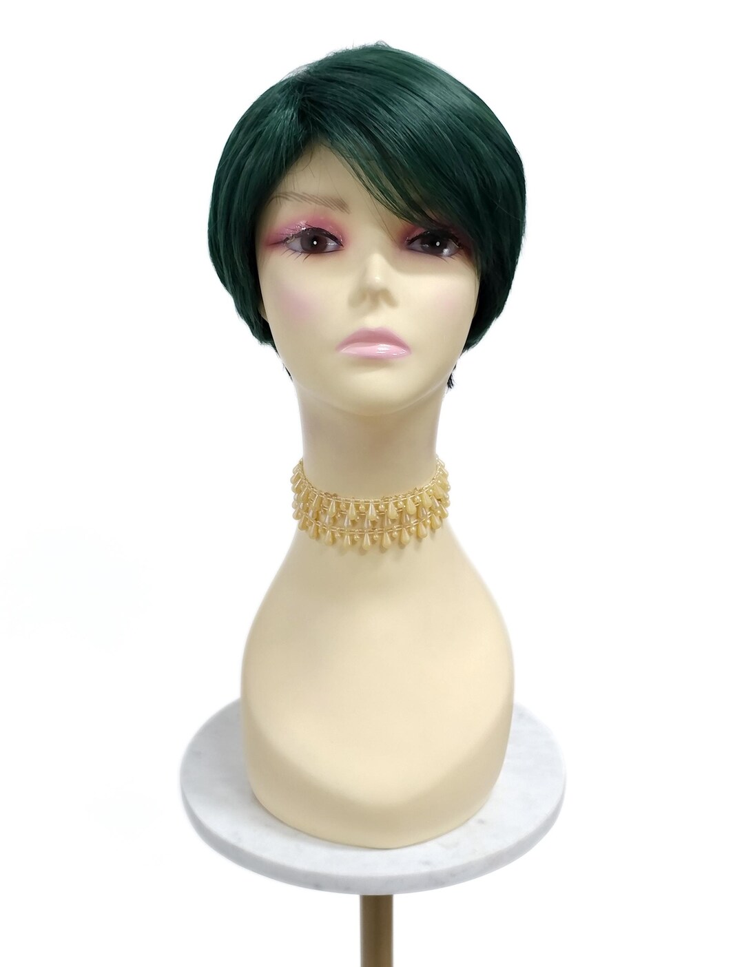 Dark Green Short Straight Tapered Pixie Cut Bangs Wig [neeka-green] - Etsy