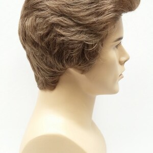 Men's Lightest Brown Brushed Back Style Wig. Short Synthetic Fashion ...