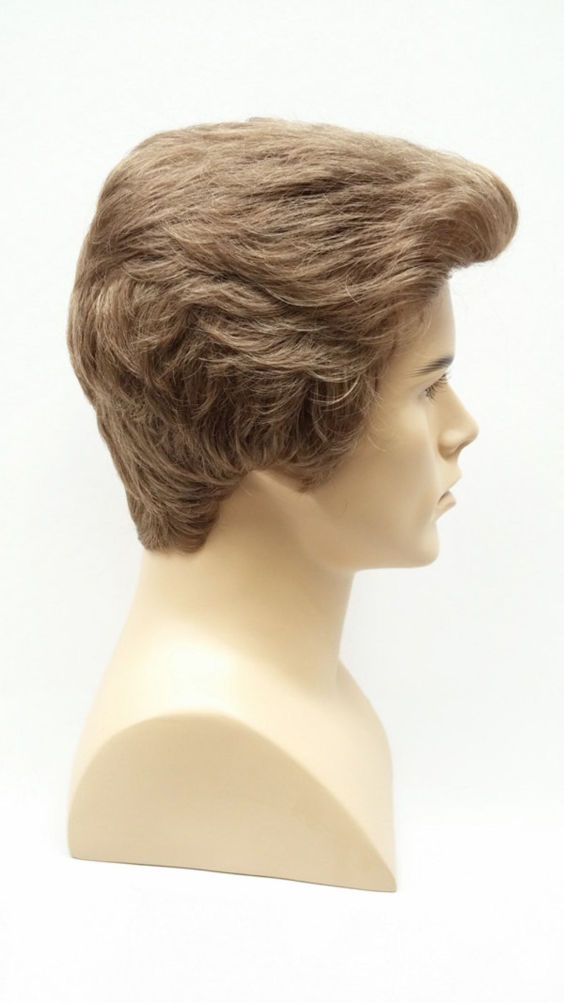 Men's Lightest Brown Brushed Back Style Wig. Short - Etsy