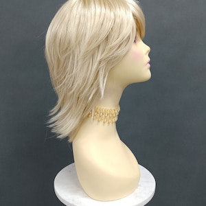 12 Inch Blonde Shag Style Straight and Layered With Bangs Anime Costume ...