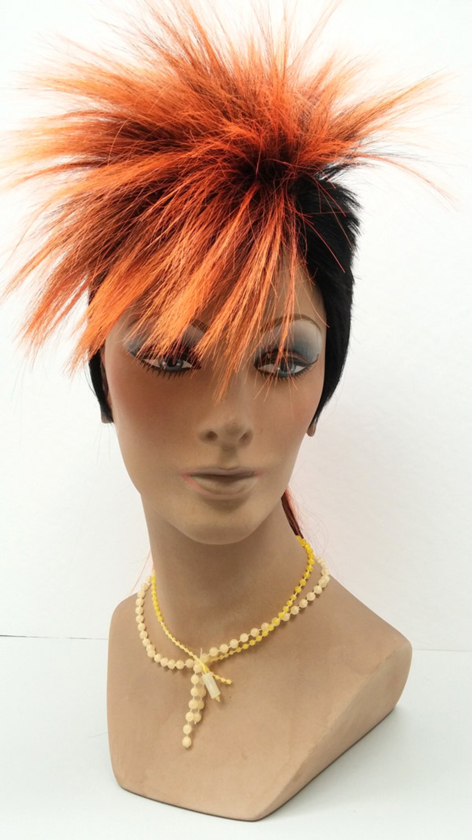 Black and Orange Mohawk Wig. Unisex Punk Rock Wig. Costume Wig - Etsy