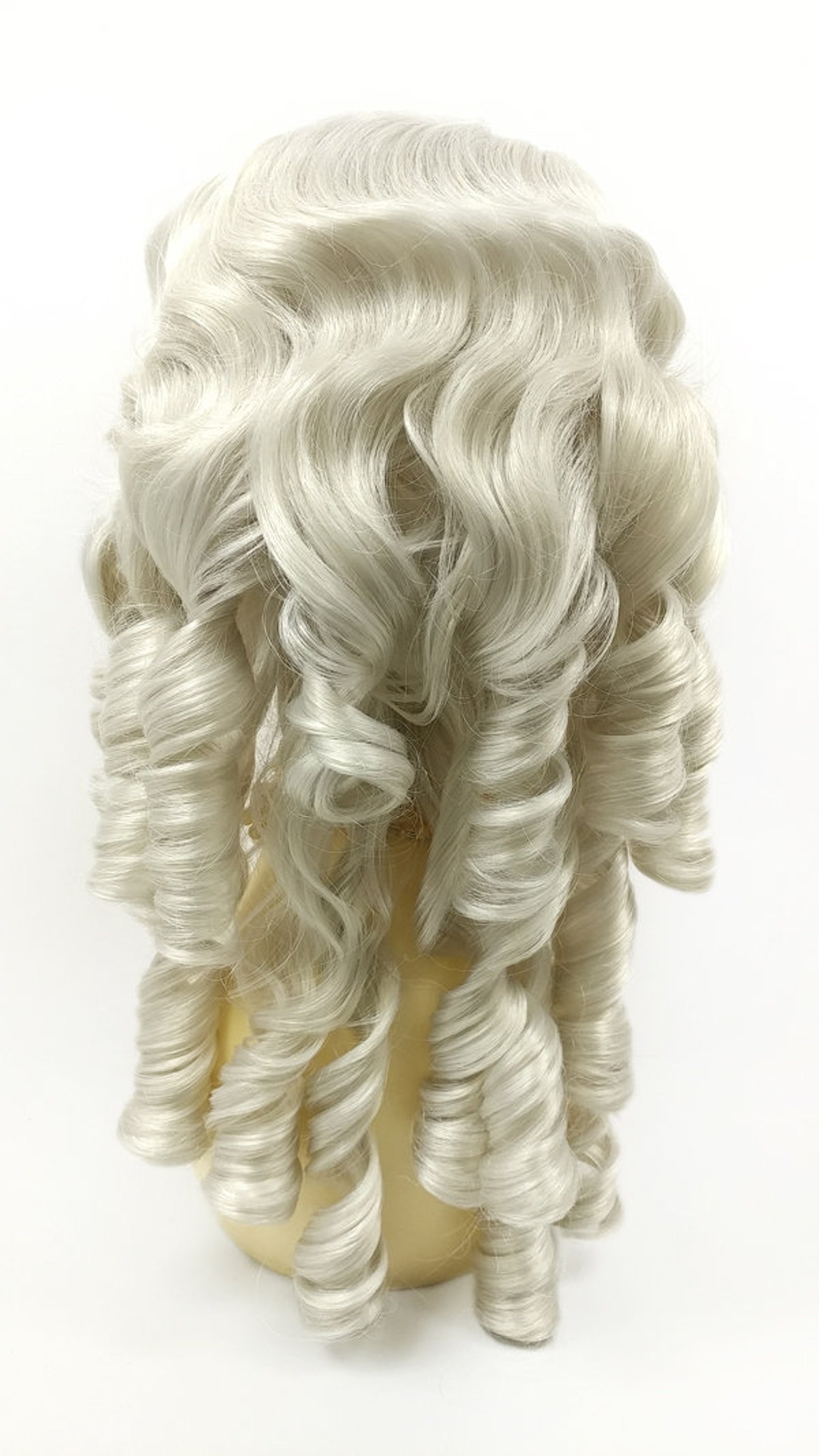 16 Inch Unisex Light Gray Long Curly Colonial Wig. 1700s Style - Etsy