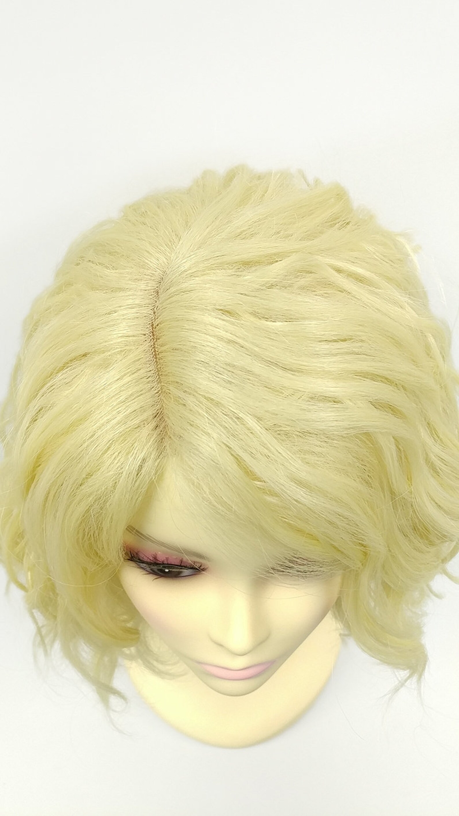 12 Inch Lace Front Light Blonde Short Wavy Lob Heat Resistant | Etsy