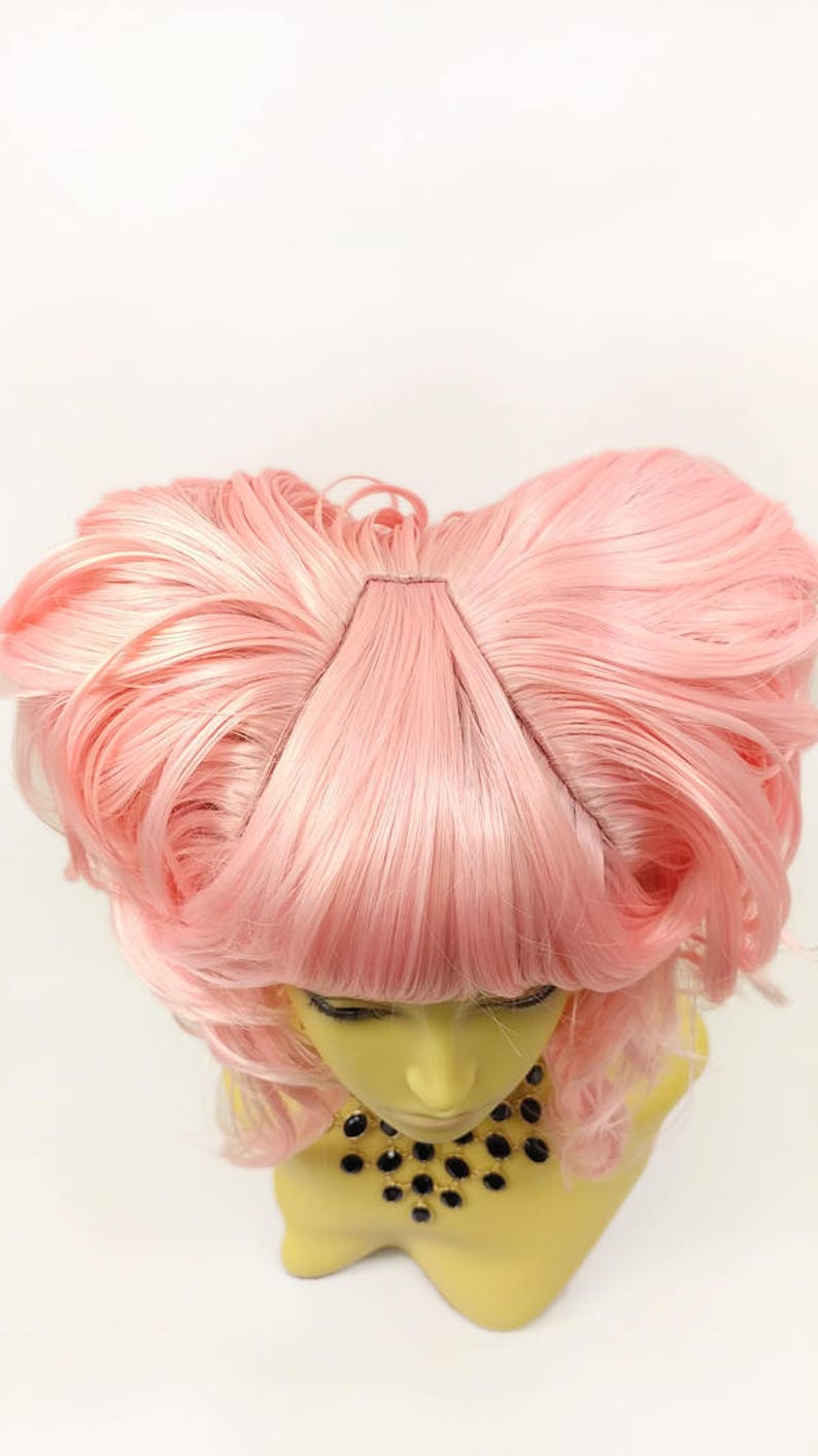 Petite Light Pink Short Double Pouf Poof Wig. Anime Cosplay | Etsy