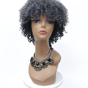 Dark Salt and Pepper Gray and Black Short Curly Tight Corkscrew Curls ...