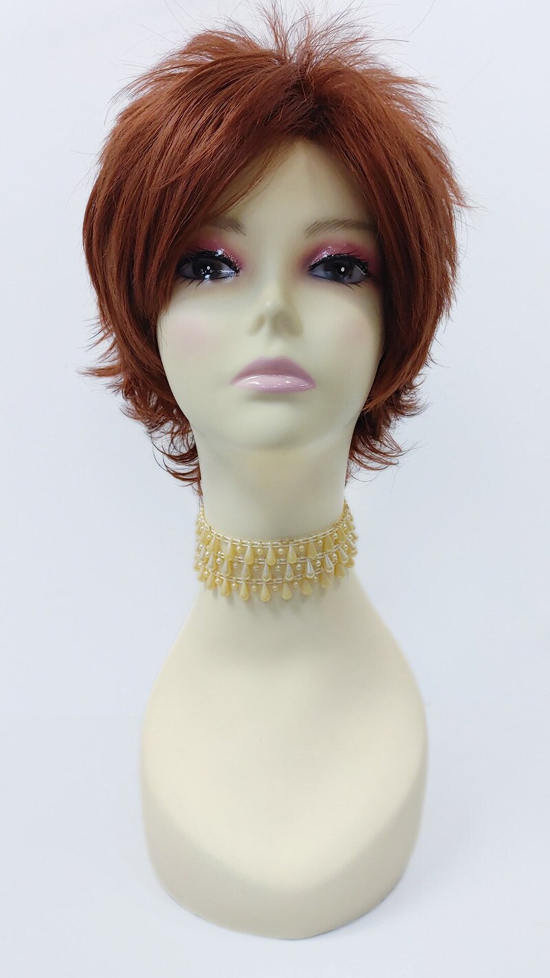 Auburn Short Layered Flip Wig With Long Bangs [133-648-karen-130] - Etsy