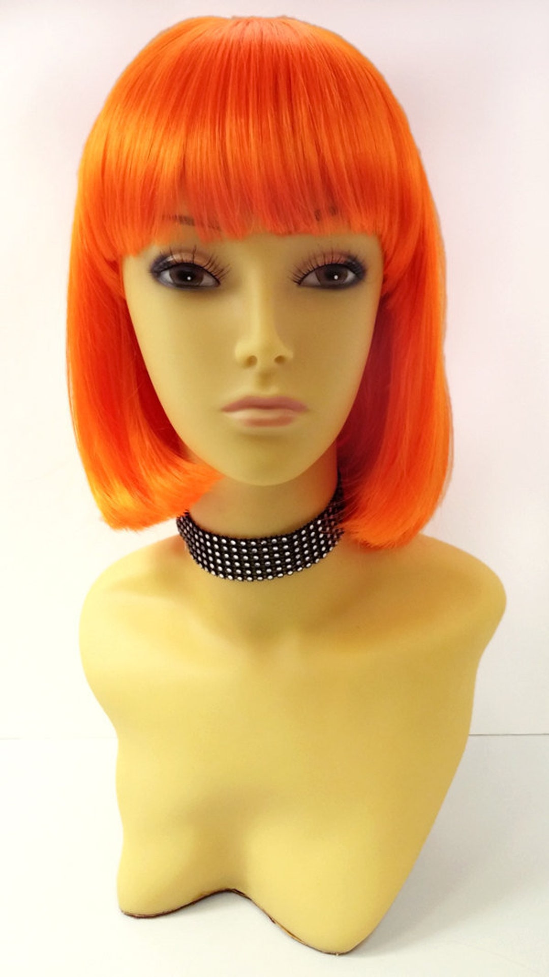Orange Short Bob Wig Straight W/ Bangs. Page Boy Wig. [08-46-pageboy ...