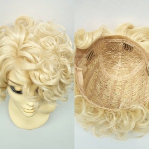 Blonde Short Curly Side Part Lace Front Heat Resistant Madonna - Etsy