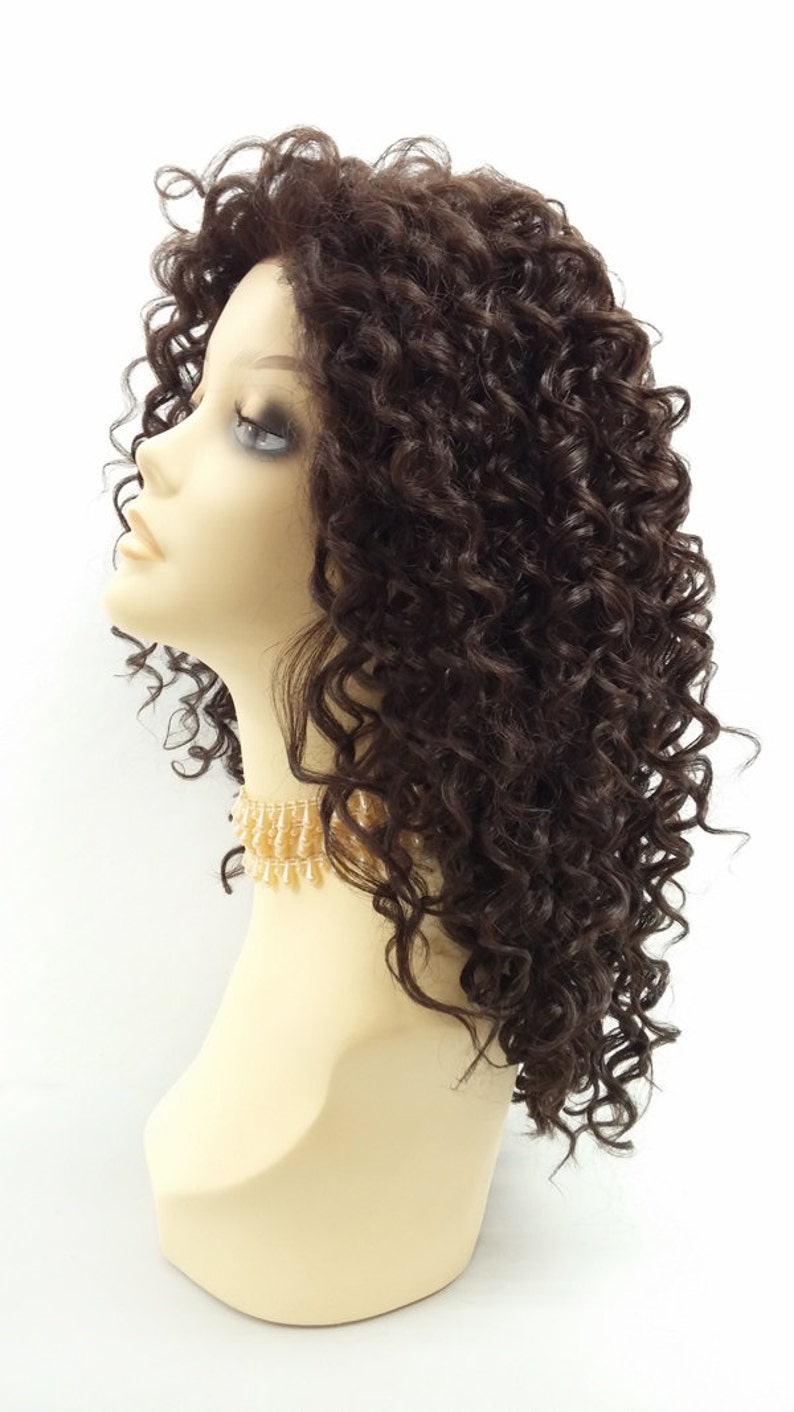 14 Inch Lace Front Dark Brown Curly Wig. Small Spiral Curls. - Etsy