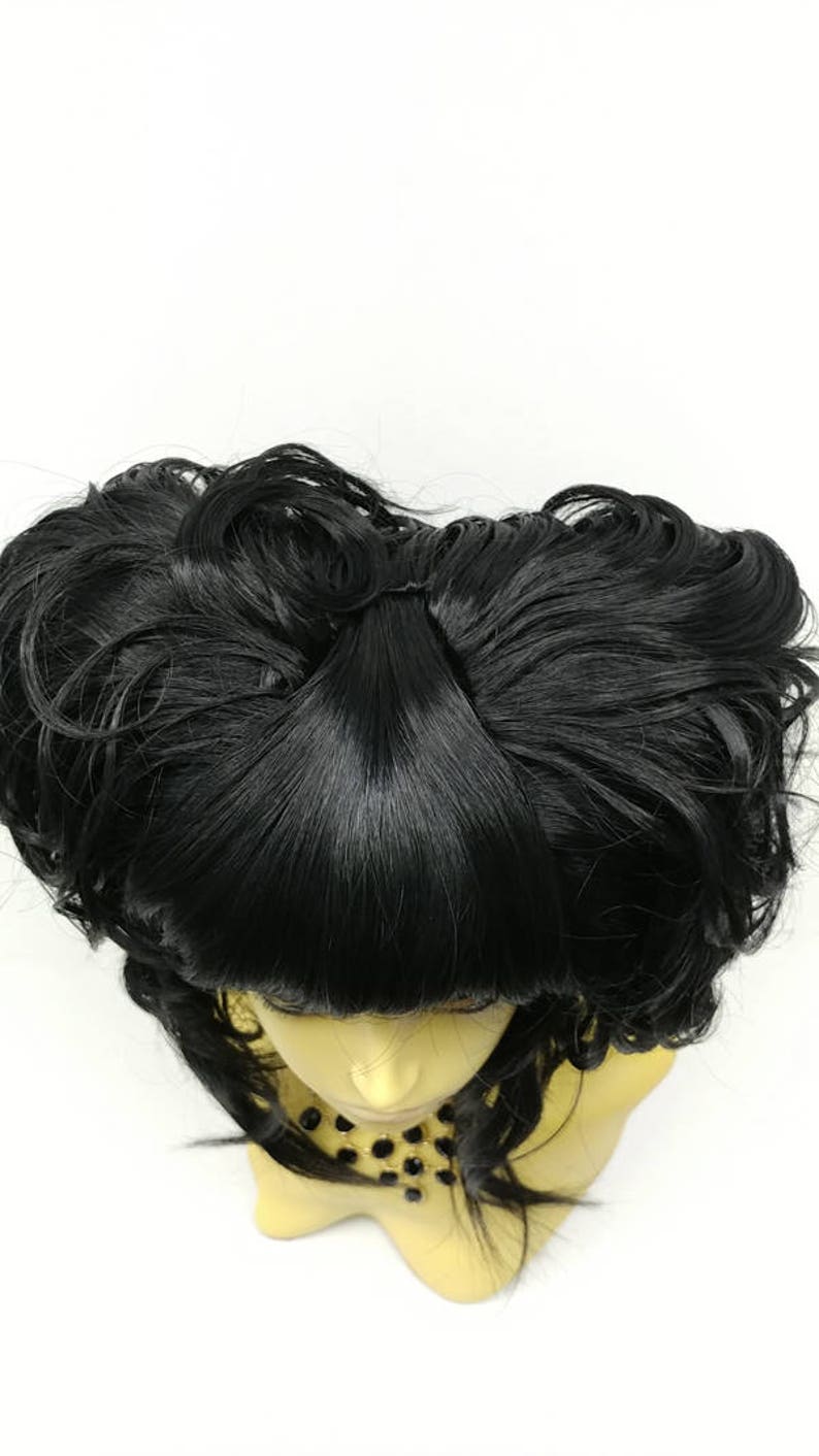 Petite Black Short Double Pouf Poof Wig. Anime Cosplay Wig. | Etsy