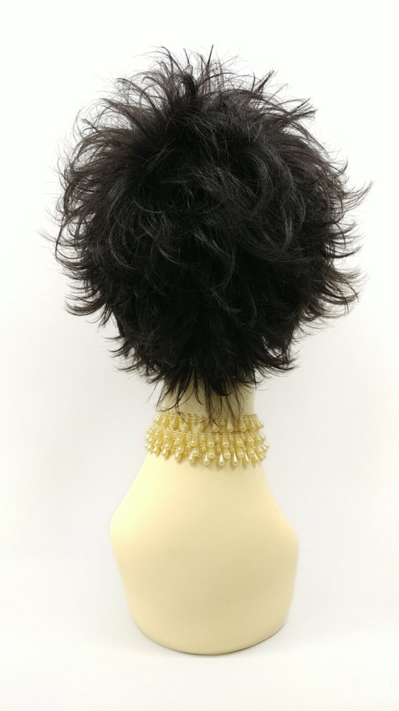 Black Short Spiky Tousled Synthetic Wig. Liza Minelli Style | Etsy