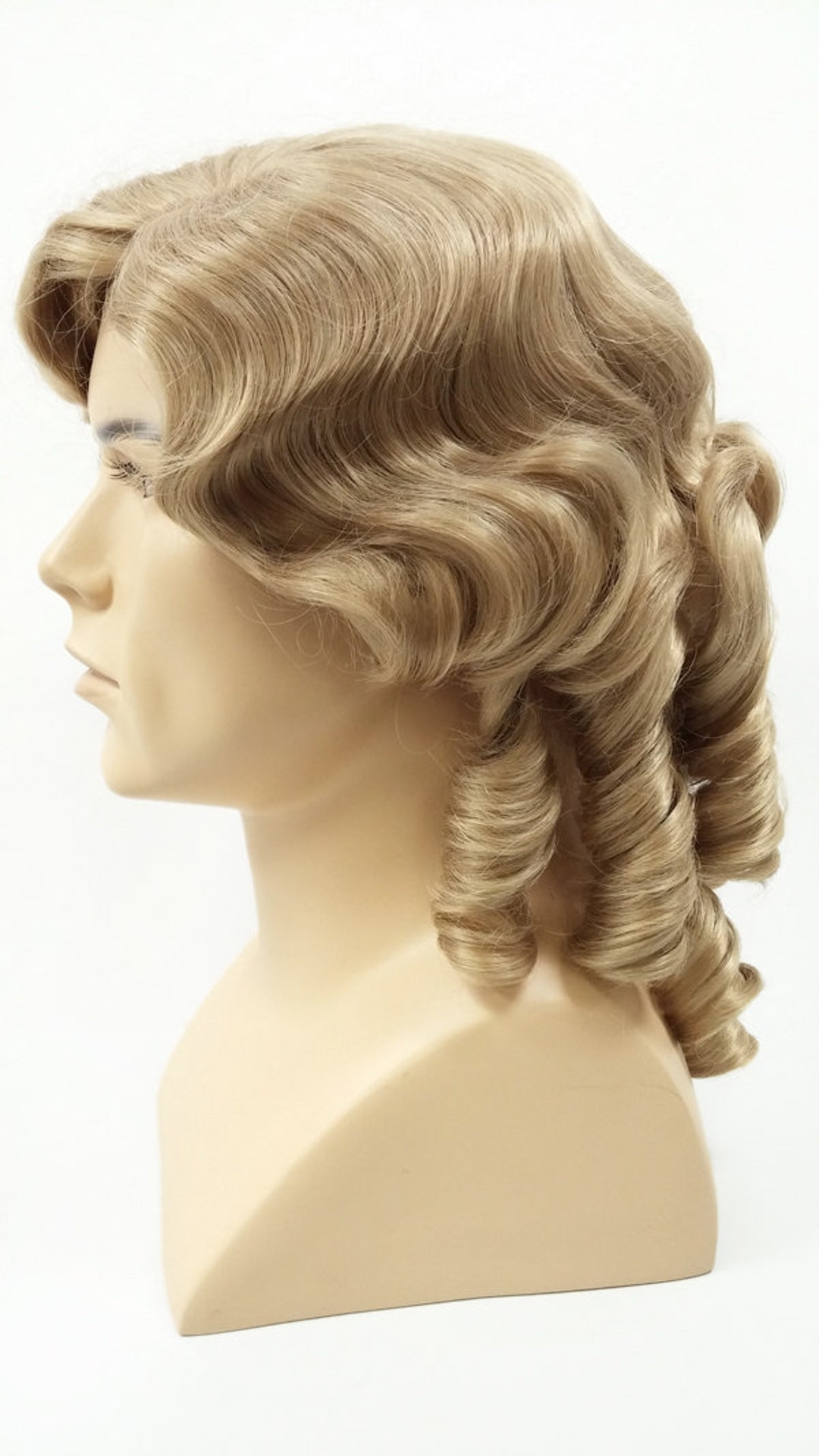 Mens Dark Blonde Curly Colonial 1700s Style Ringlets Judge Historical ...