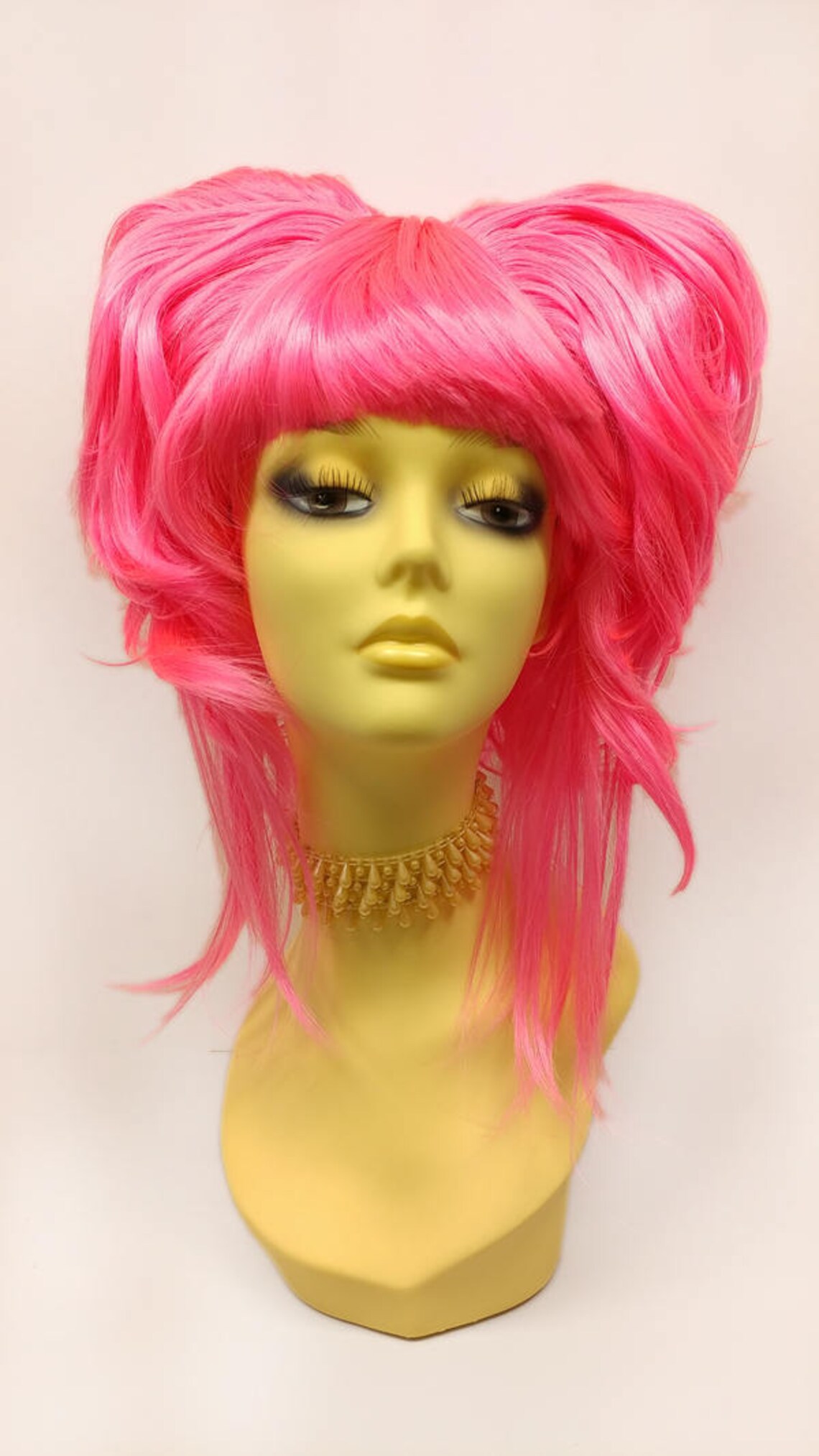 Petite Hot Pink Short Double Pouf Poof Wig. Anime Cosplay Wig. - Etsy
