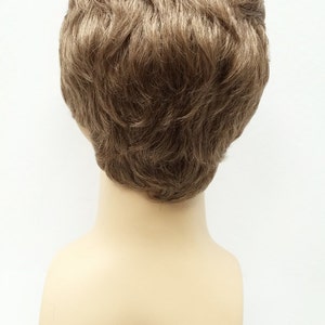 Men's Lightest Brown Brushed Back Style Wig. Short Synthetic Fashion ...