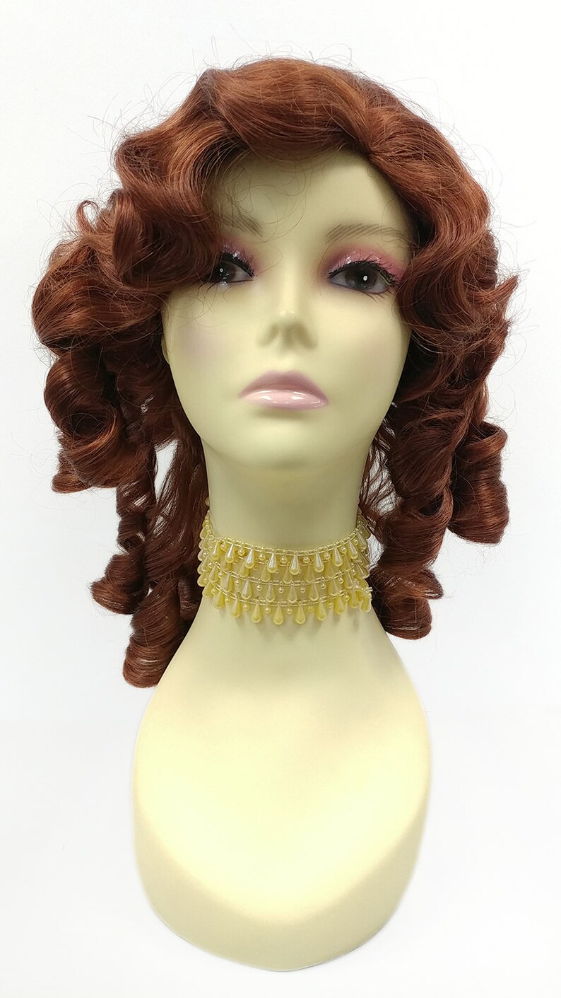 Unisex Bright Auburn Curly Colonial Costume Wig. 1700s Style | Etsy
