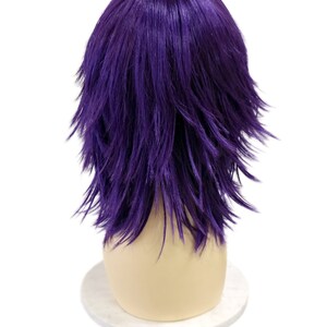 12 Inch Purple Shag Style Straight and Layered With Bangs Anime Costume ...