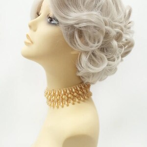 Lace Front Short White Gray Retro Curly Heat Resistant Wig Doris Day ...