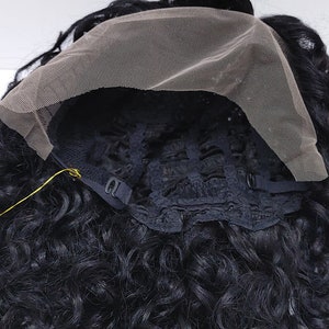 100% Human Hair 12 Inch Lace Front Short off Black Curly Lace Side Part ...