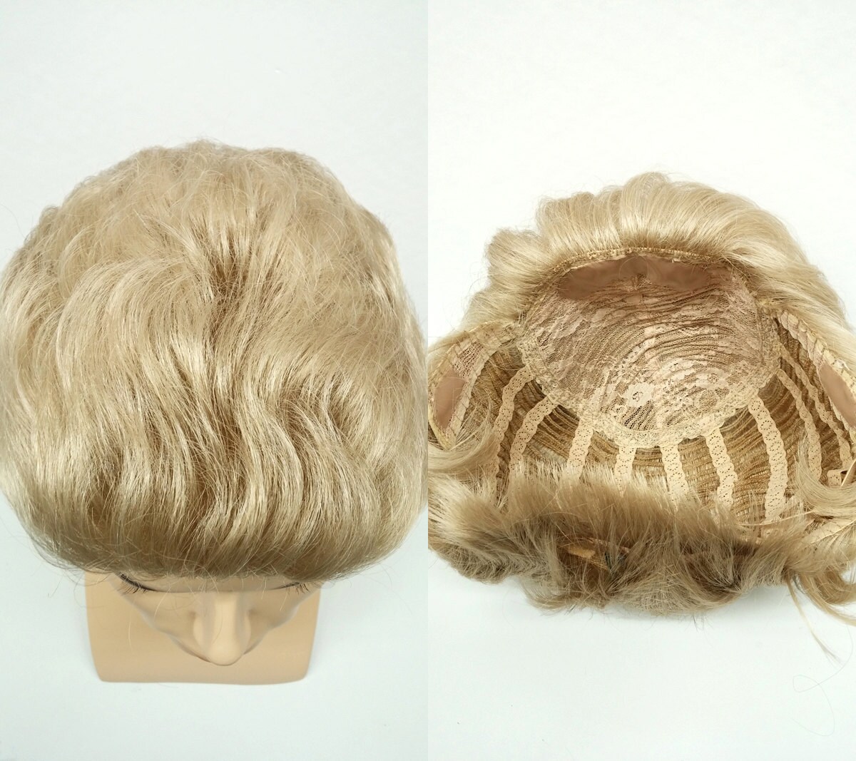 Blonde Short Fluffy Pompadour Style Men's Wig. Synthetic | Etsy