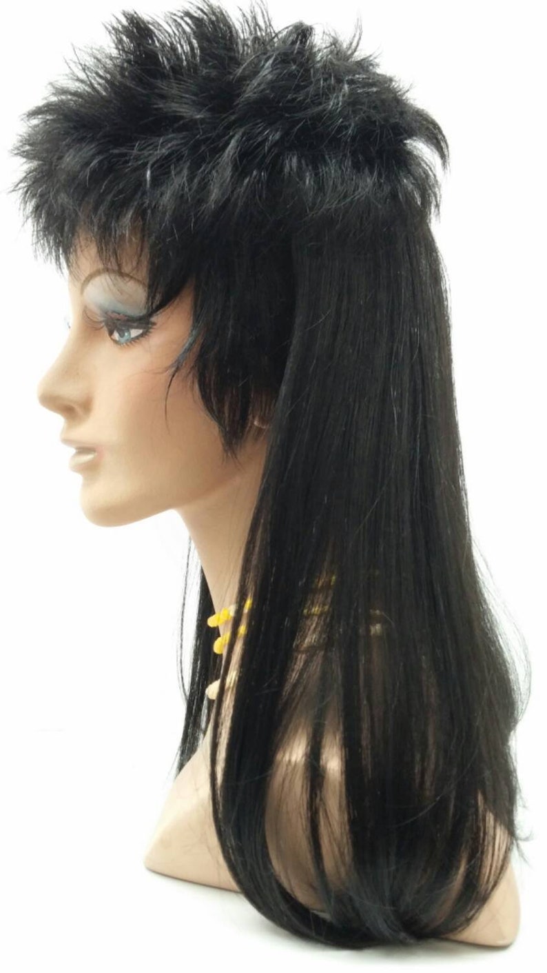 17 Inch Long Black Mullet Wig. 59-311-mullet-black | Etsy
