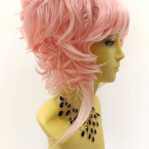 Petite Light Pink Short Double Pouf Poof Wig. Anime Cosplay | Etsy