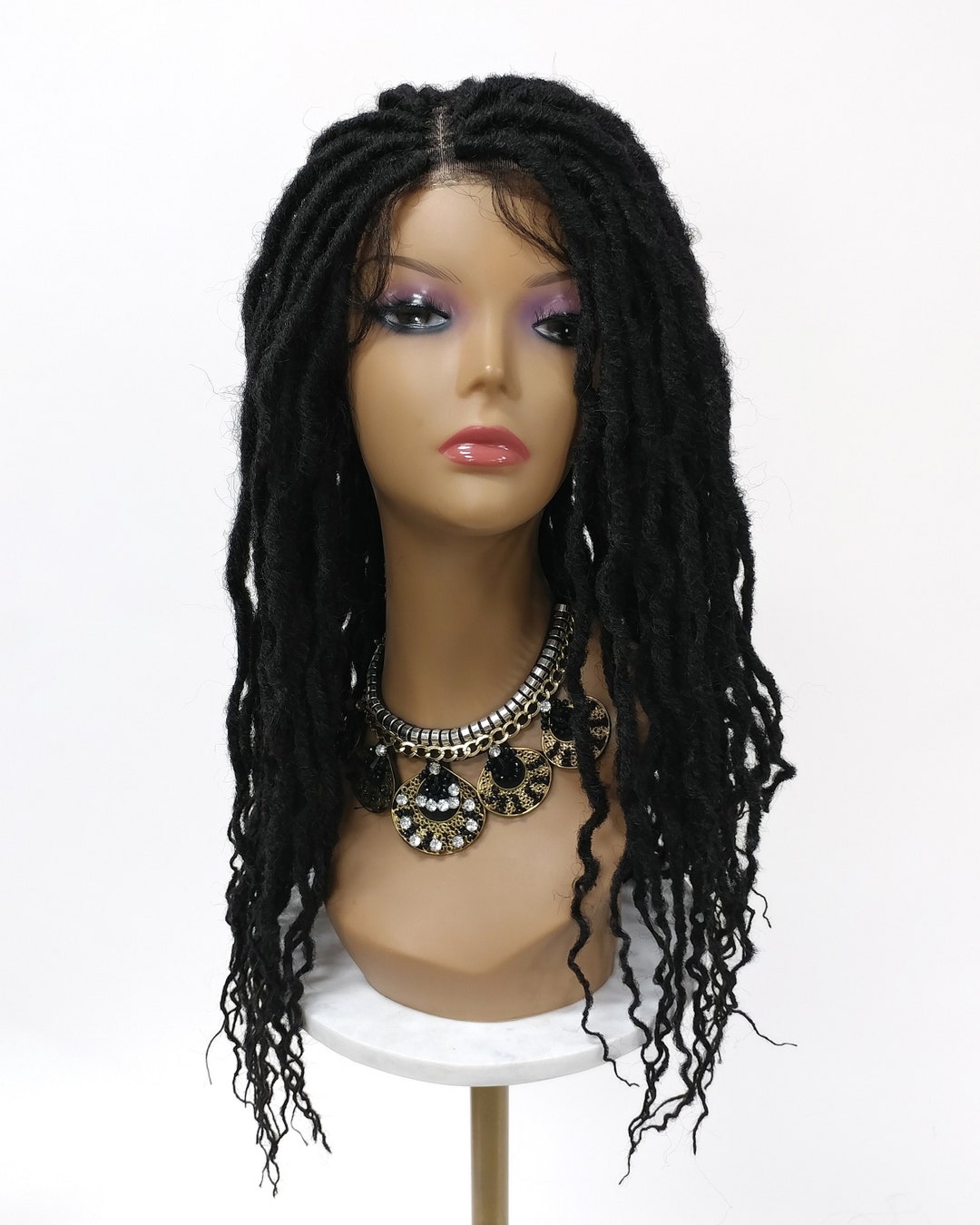 Lace Front Long Black Dreadlocks Twists Wig Unisex Mens Womens 25 Inch ...
