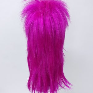 20 Inch Magenta Long Spiky 80s Punk Mullet Rockstar Rocker Costume Wig ...