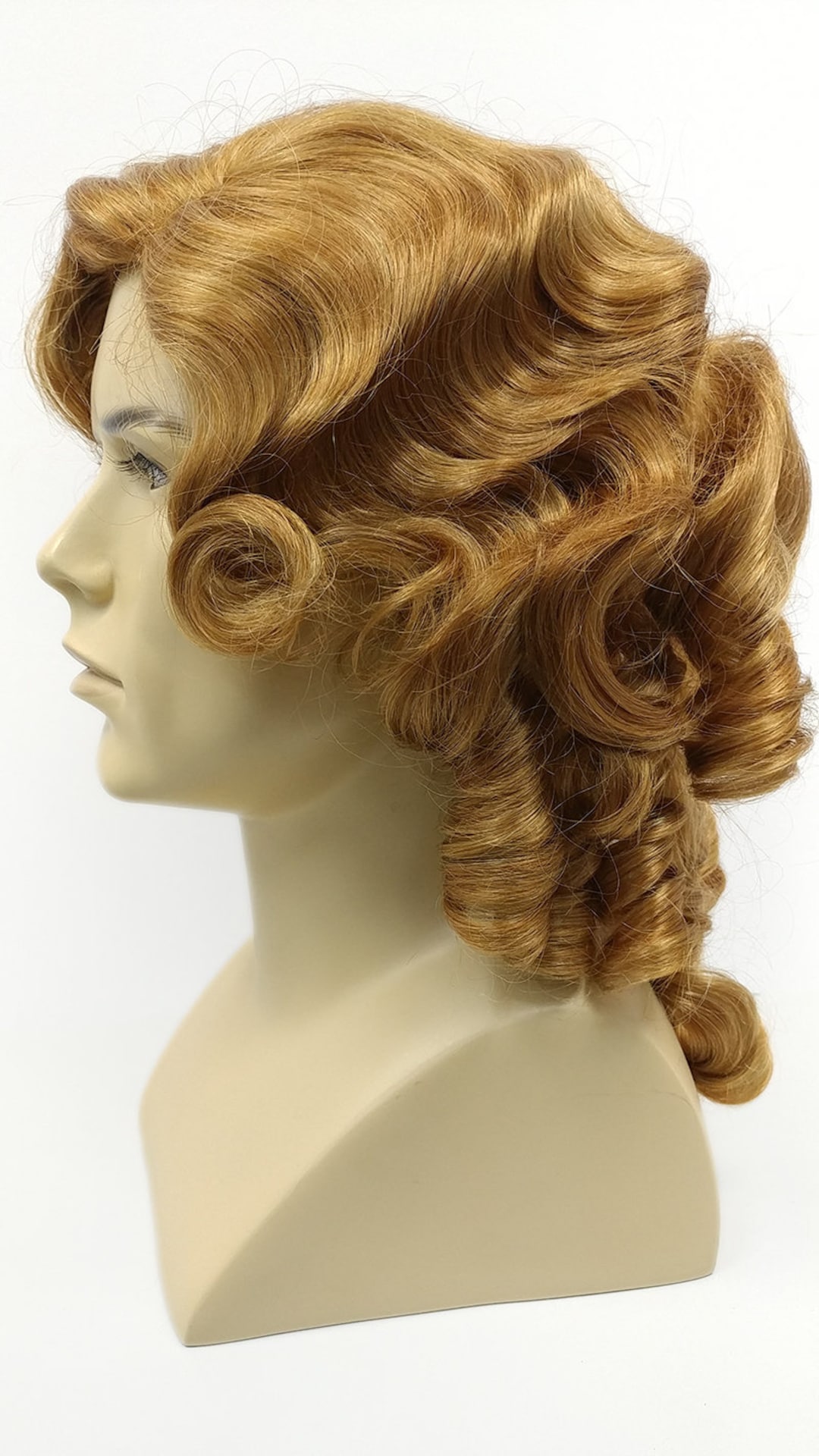 Unisex Strawberry Blonde Curly Colonial Costume Wig. 1700s Style ...