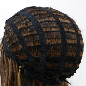 21 Inch Dark Brown and Copper Mix Long Curly Skin Top Synthetic Fashion ...