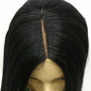 40 Inch Long Black Lace Part Middle Part Wig. Heat Resistant Wig. Goth ...