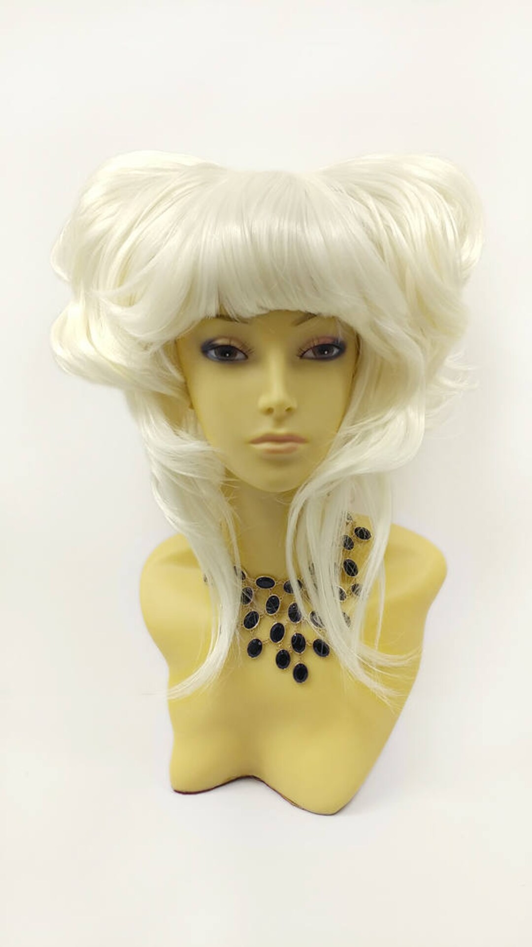 Petite Platinum Blonde Short Double Pouf Poof Wig. Anime Cosplay Wig ...