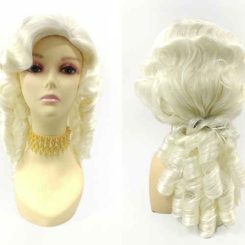 16 Inch Unisex Light Blonde Long Curly Colonial Wig. 1700s - Etsy