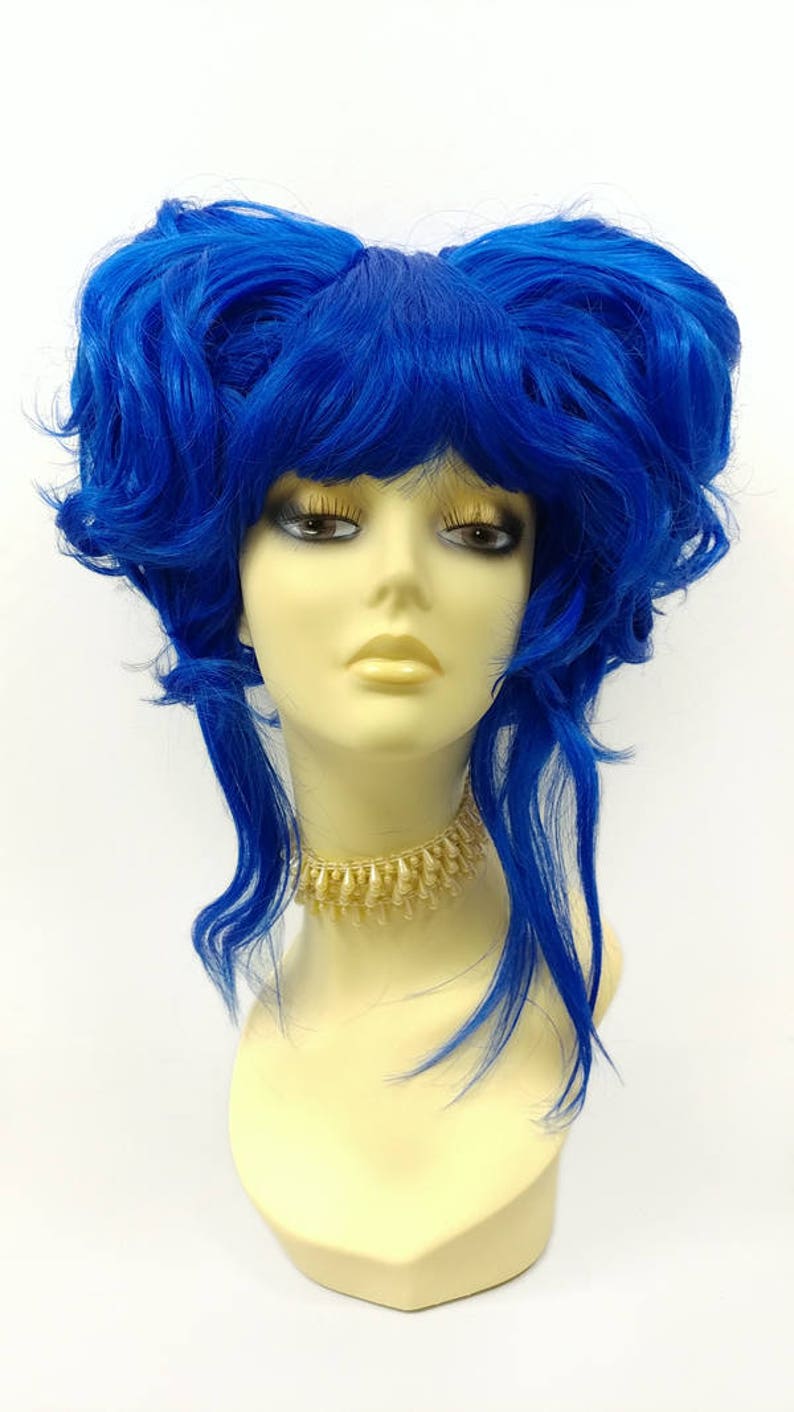 Petite Dark Blue Short Double Pouf Poof Wig. Anime Cosplay - Etsy