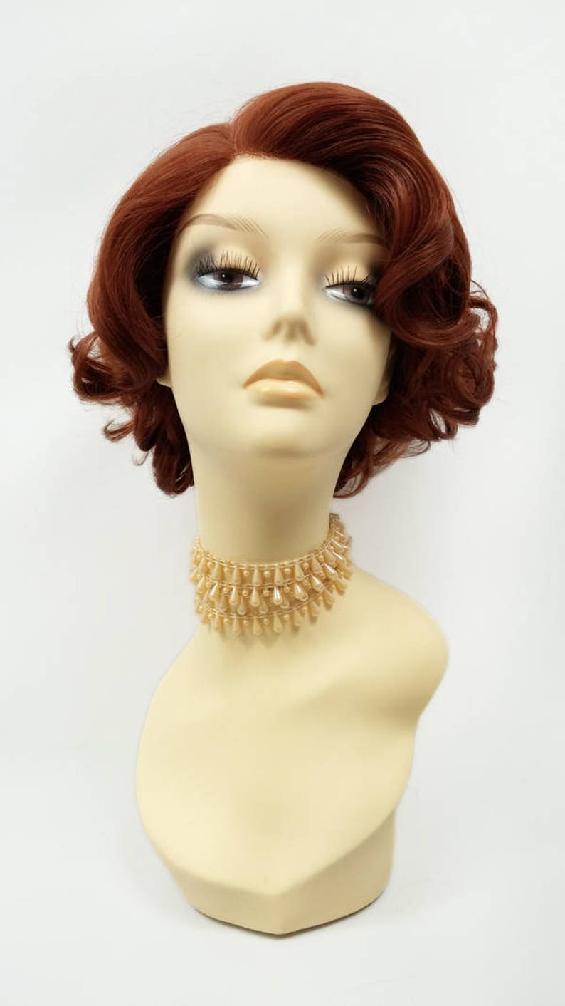 Lace Front Short Bright Auburn Retro Curly Wig. Doris Day - Etsy