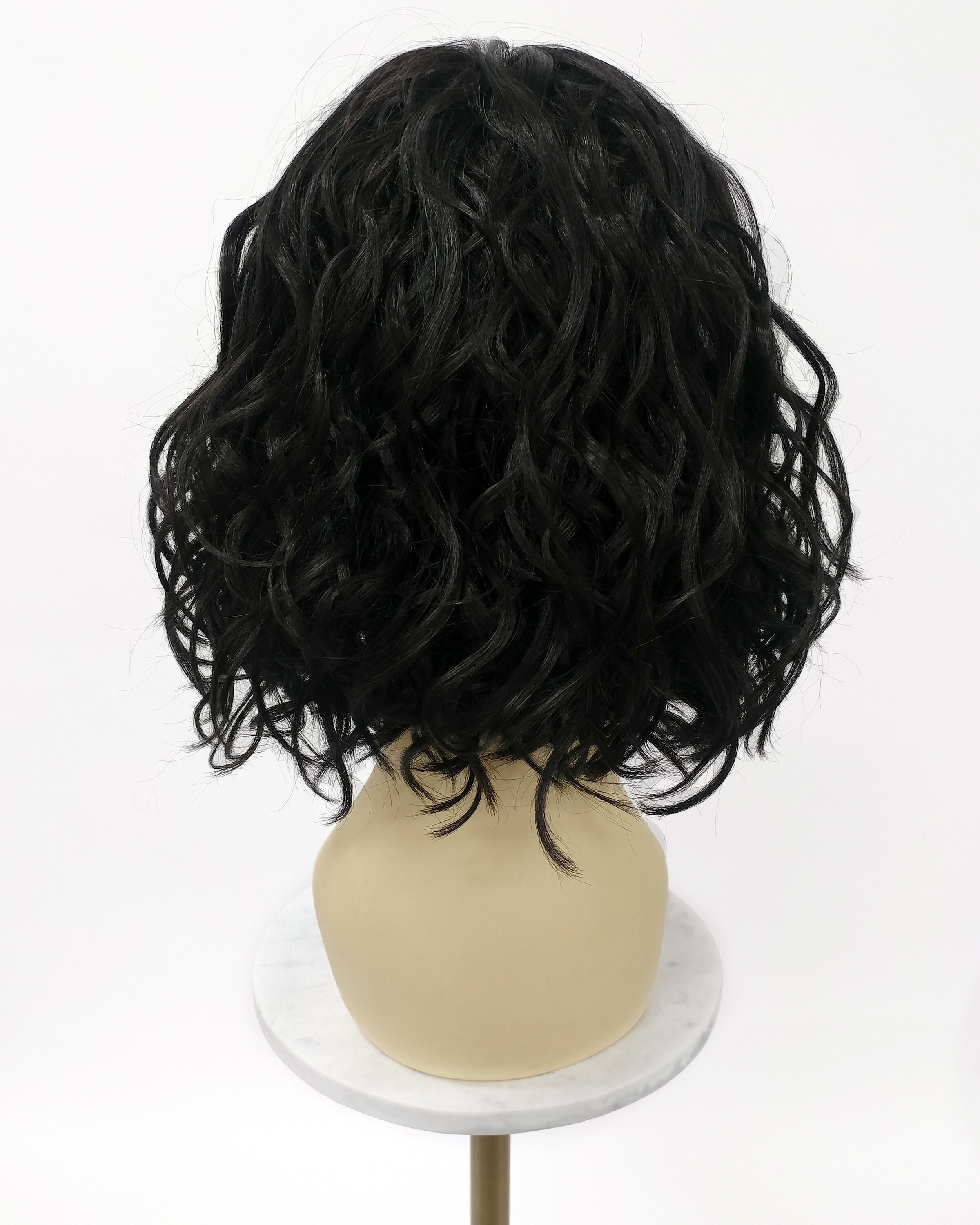 10 Inch Lace Front Dark Brown Short Wavy Heat Resistant Lace Center ...
