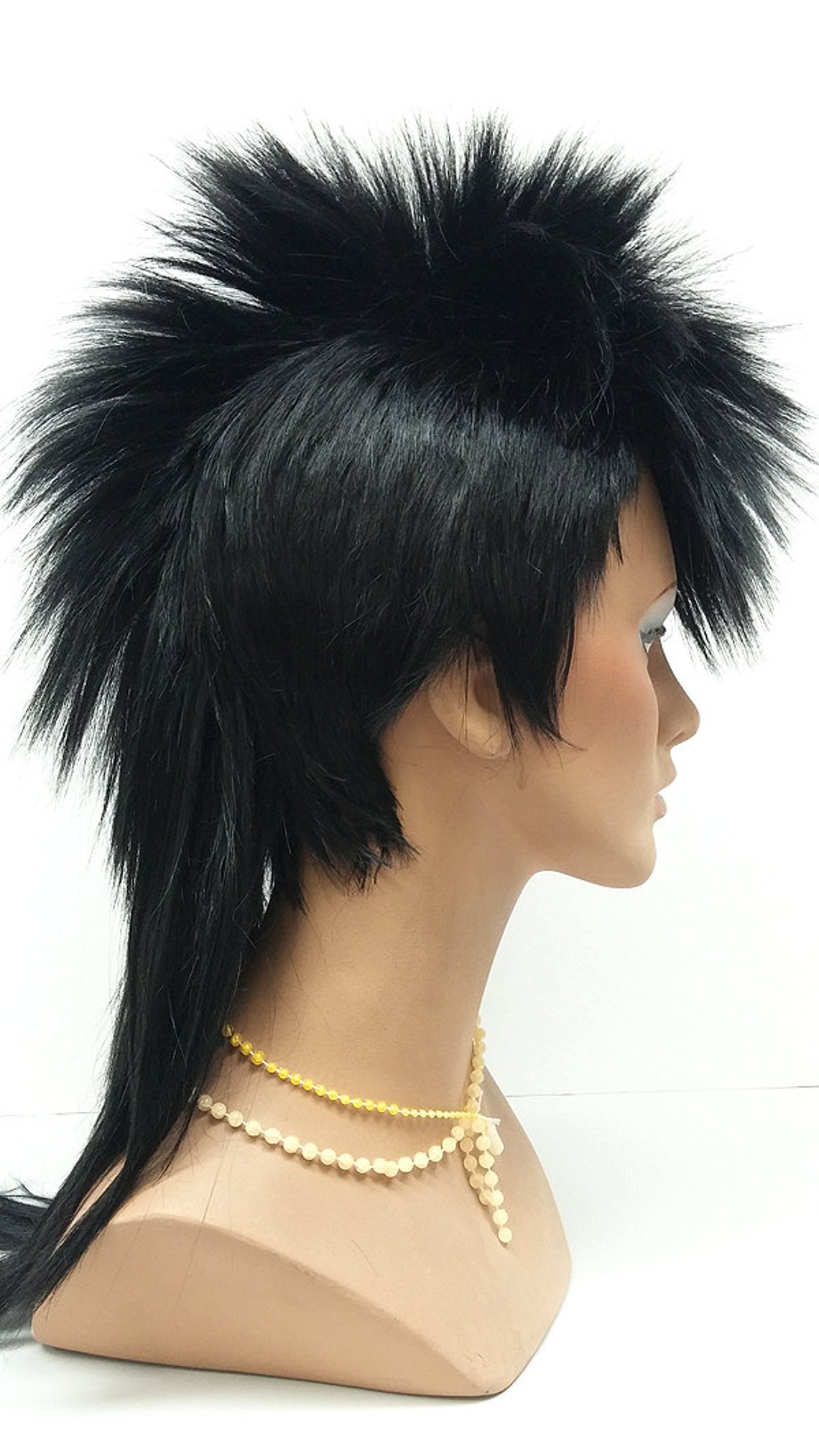 Black Long Mohawk Wig. Unisex Punk Rock Wig. Costume Wig | Etsy