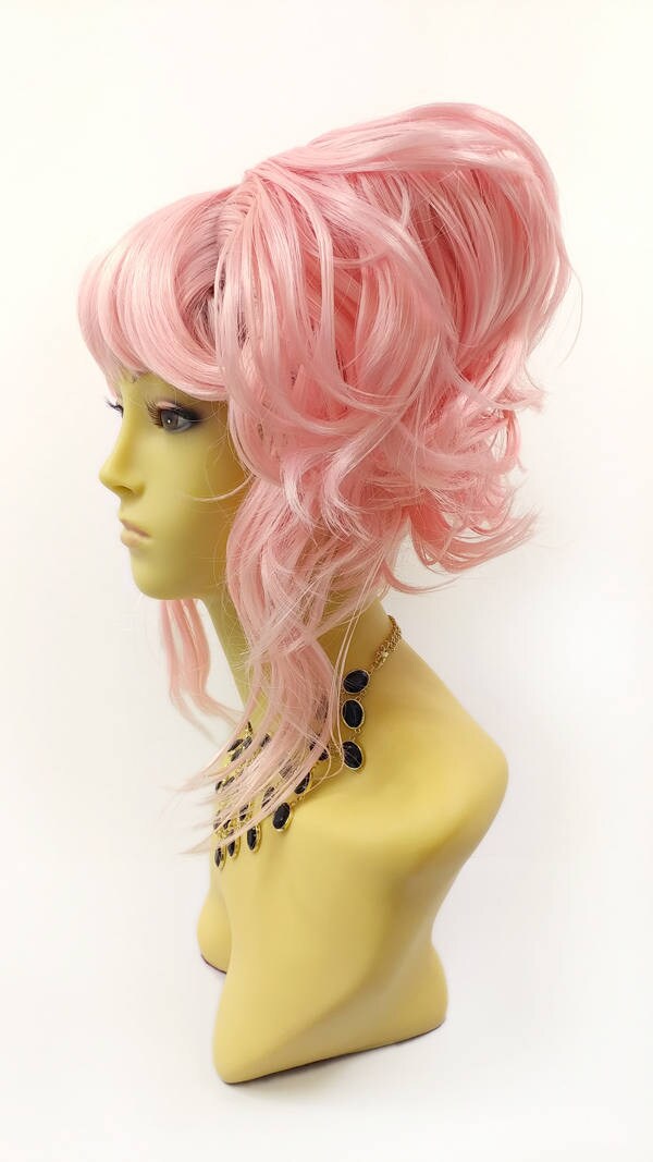 Petite Light Pink Short Double Pouf Poof Wig. Anime Cosplay | Etsy