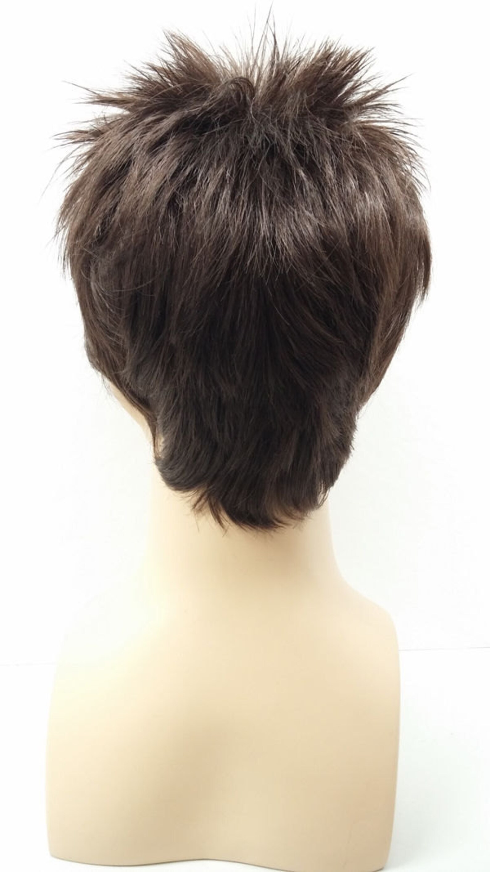 Brown Short Spiky Style Unisex Wig. Synthetic Costume Fashion - Etsy