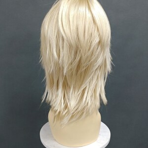12 Inch Blonde Shag Style Straight and Layered With Bangs Anime Costume ...