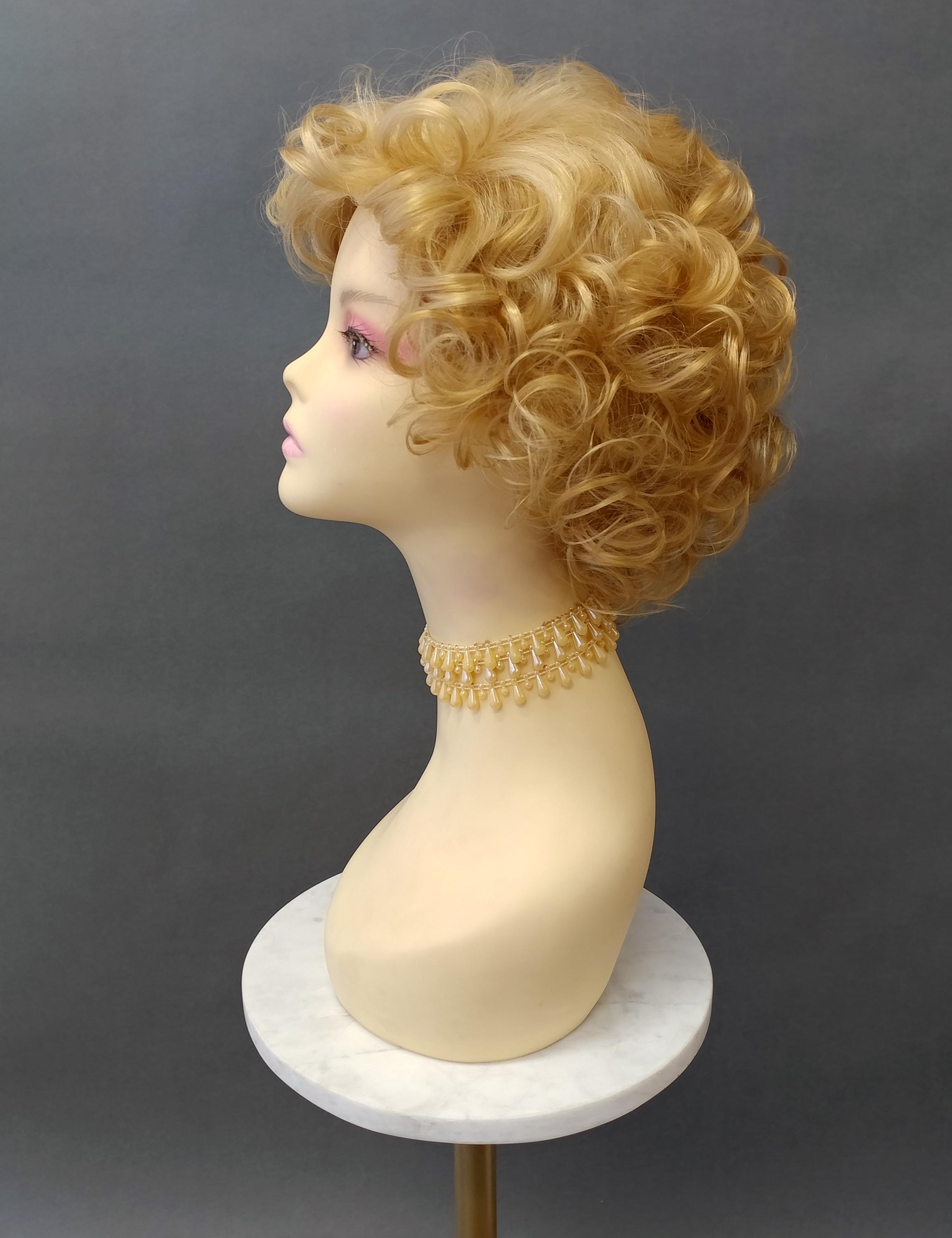 Golden Blonde Curly Short Bob Heat Resistant Synthetic Wig [polly-24 ...