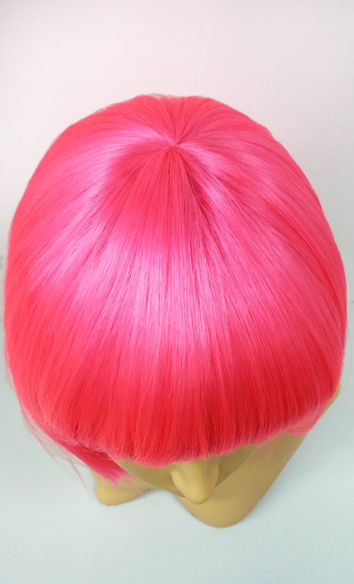 Hot Pink Short Bob Wig Straight W/ Bangs. Page Boy Wig. - Etsy