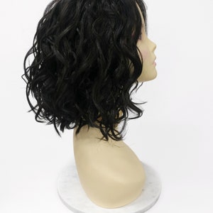 10 Inch Lace Front Dark Brown Short Wavy Heat Resistant Lace Center ...