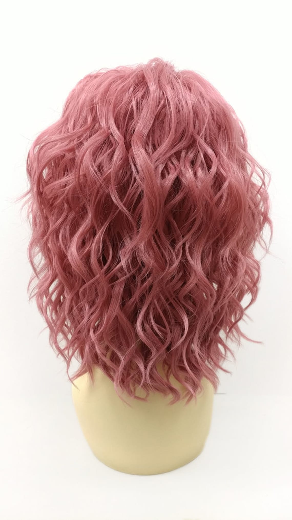 12 Inch Lace Front Dusty Rose Short Wavy Lob Heat Resistant - Etsy