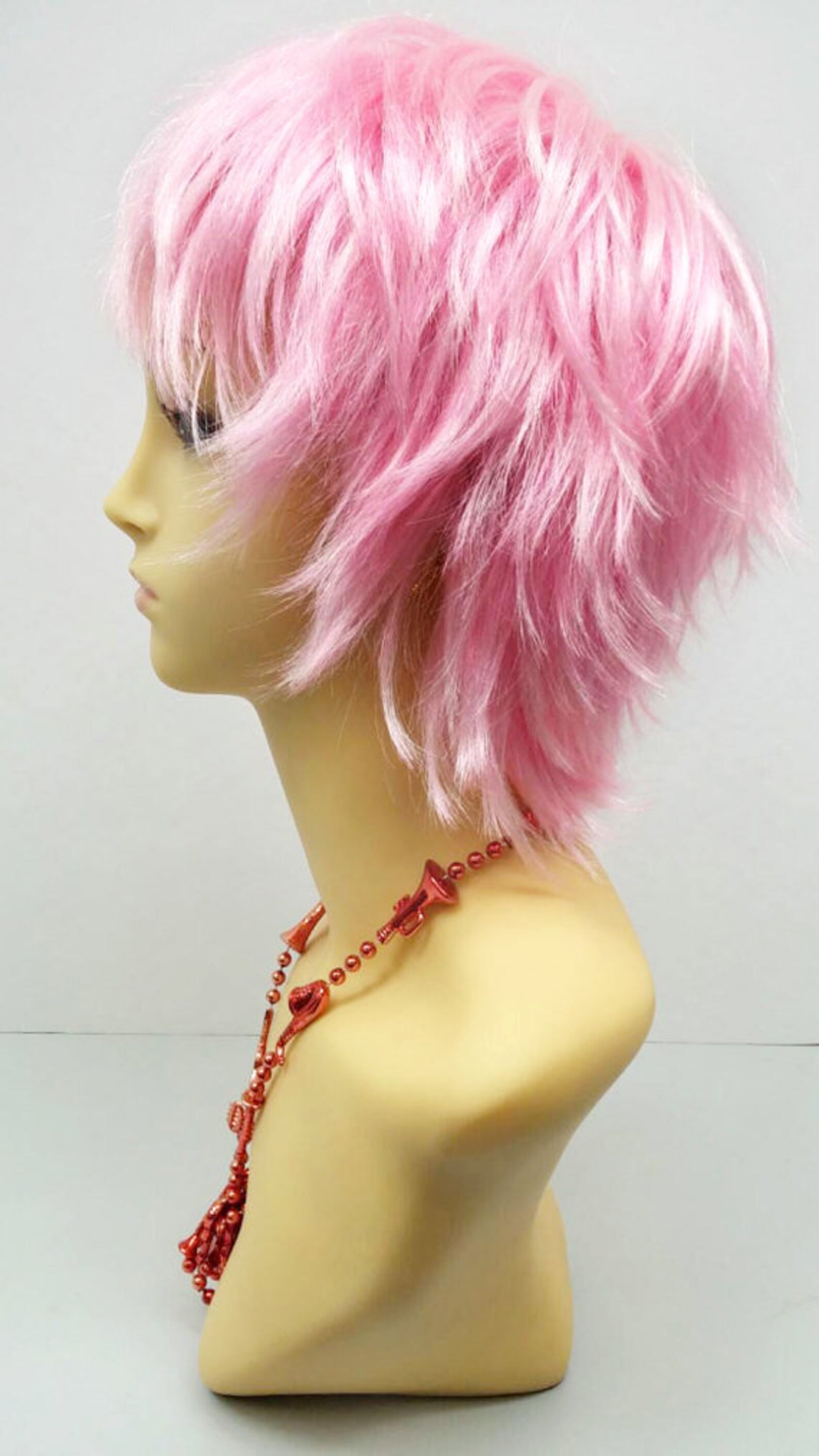 Short Layered Wind Blown Shag Style Light Pink Cosplay Wig. | Etsy
