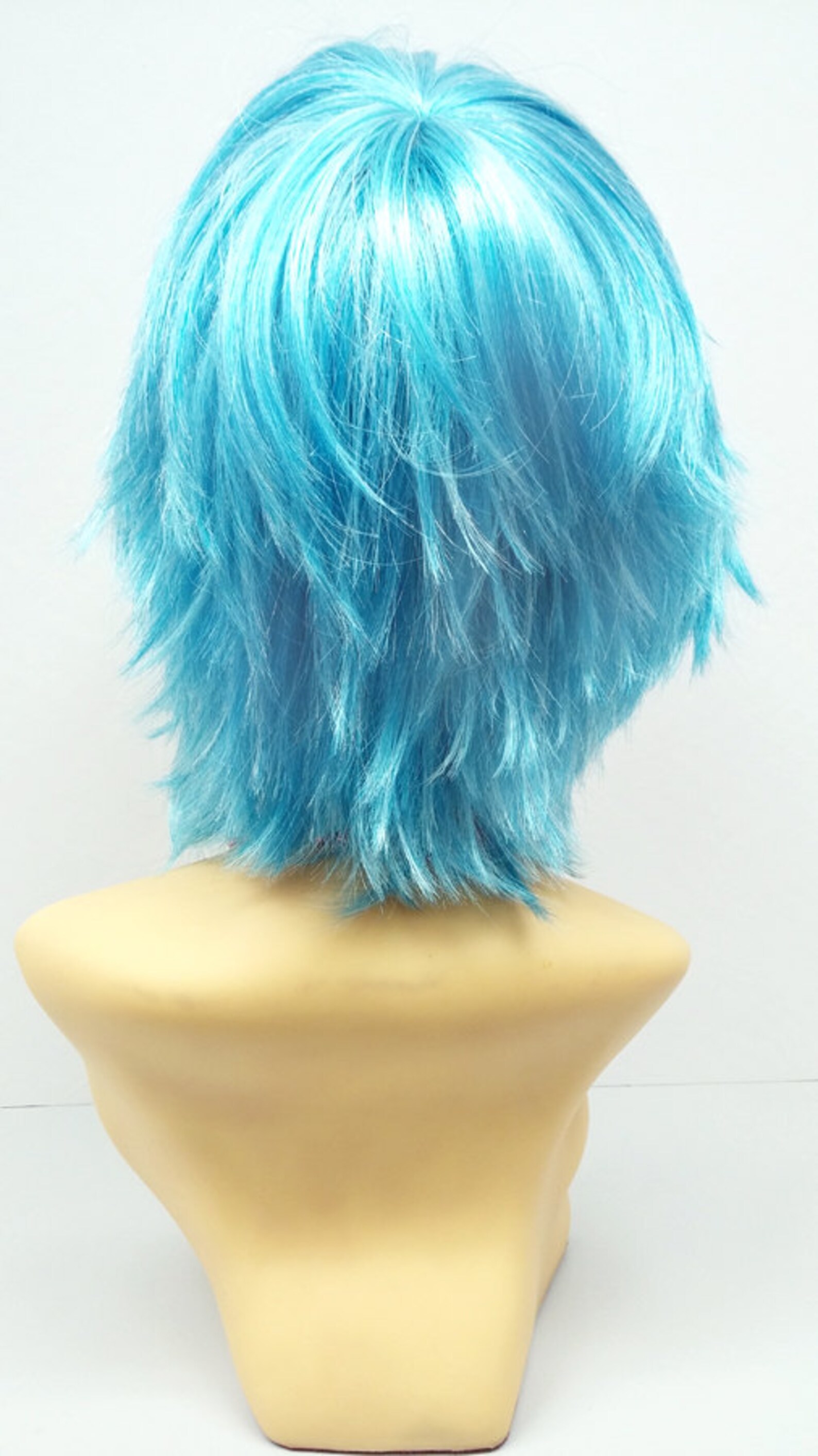 Short Layered Wind Blown Shag Style Light Blue Cosplay Wig. | Etsy
