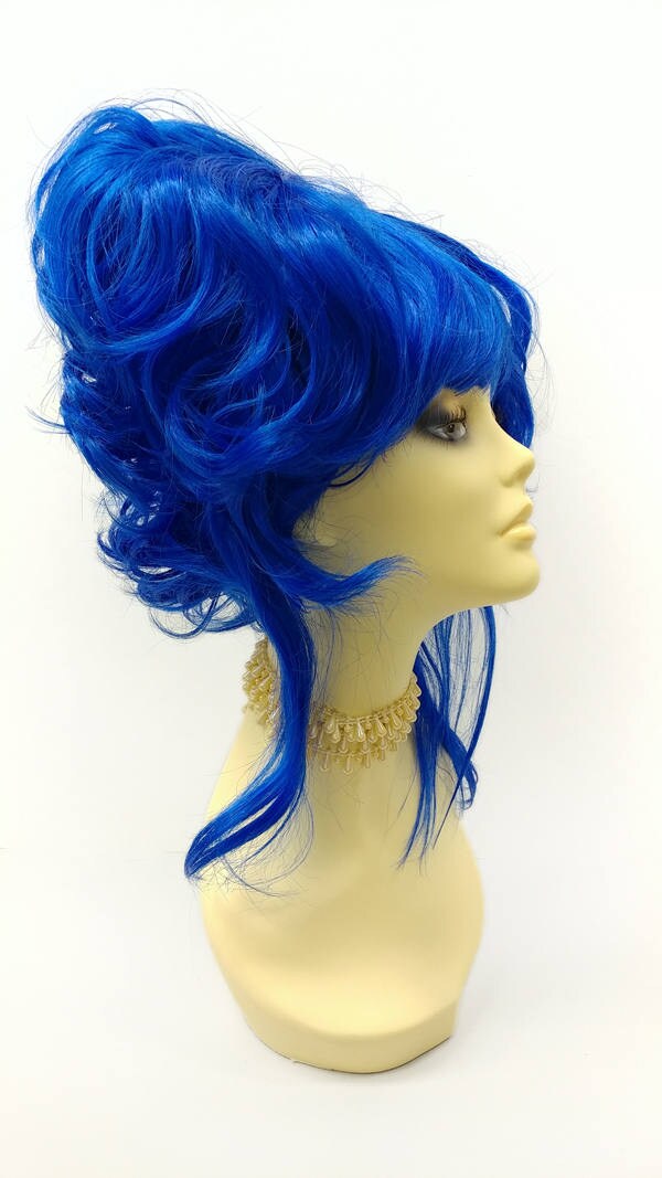 Petite Dark Blue Short Double Pouf Poof Wig. Anime Cosplay - Etsy